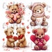 Valentine Teddy Bear Clipart Set of 20, Valentine Png, Valentine's Day ...