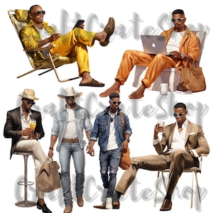 Black Men Clipart - Set of 30, African American Men Clipart, Black Man ...