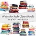 Watercolor Books Clipart Set of 40 Book Clipart Reading, Education ...