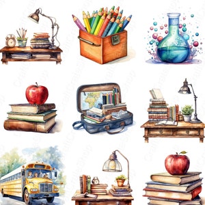 Back to School Clipart - Set of 36, School Clip Art, Pencil Crayon ...