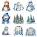 Watercolor Winter Clipart - Set of 52 | Snowman, Winter Forest, Winter ...