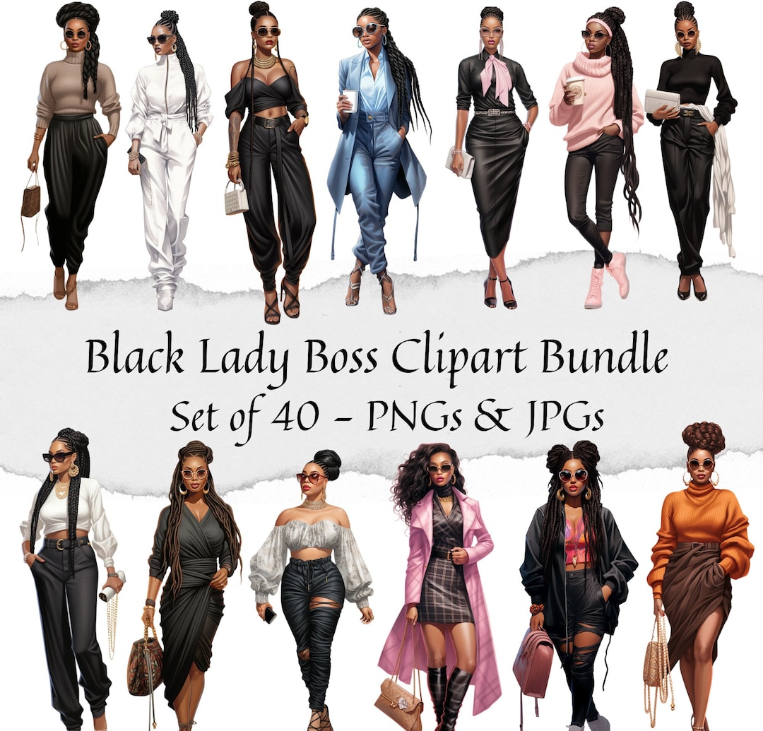 Black Women Lady Boss Doll Clipart Set of 40 Office Girl - Etsy UK