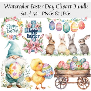 Mega Easter Day Clipart- Set of 205, Boho Easter Clipart, Easter Day ...