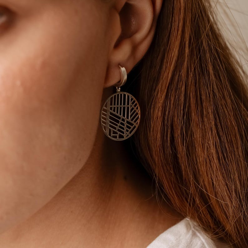 Custom Map Earrings: Sterling Silver Coordinate Eardrops, Where We Met ...