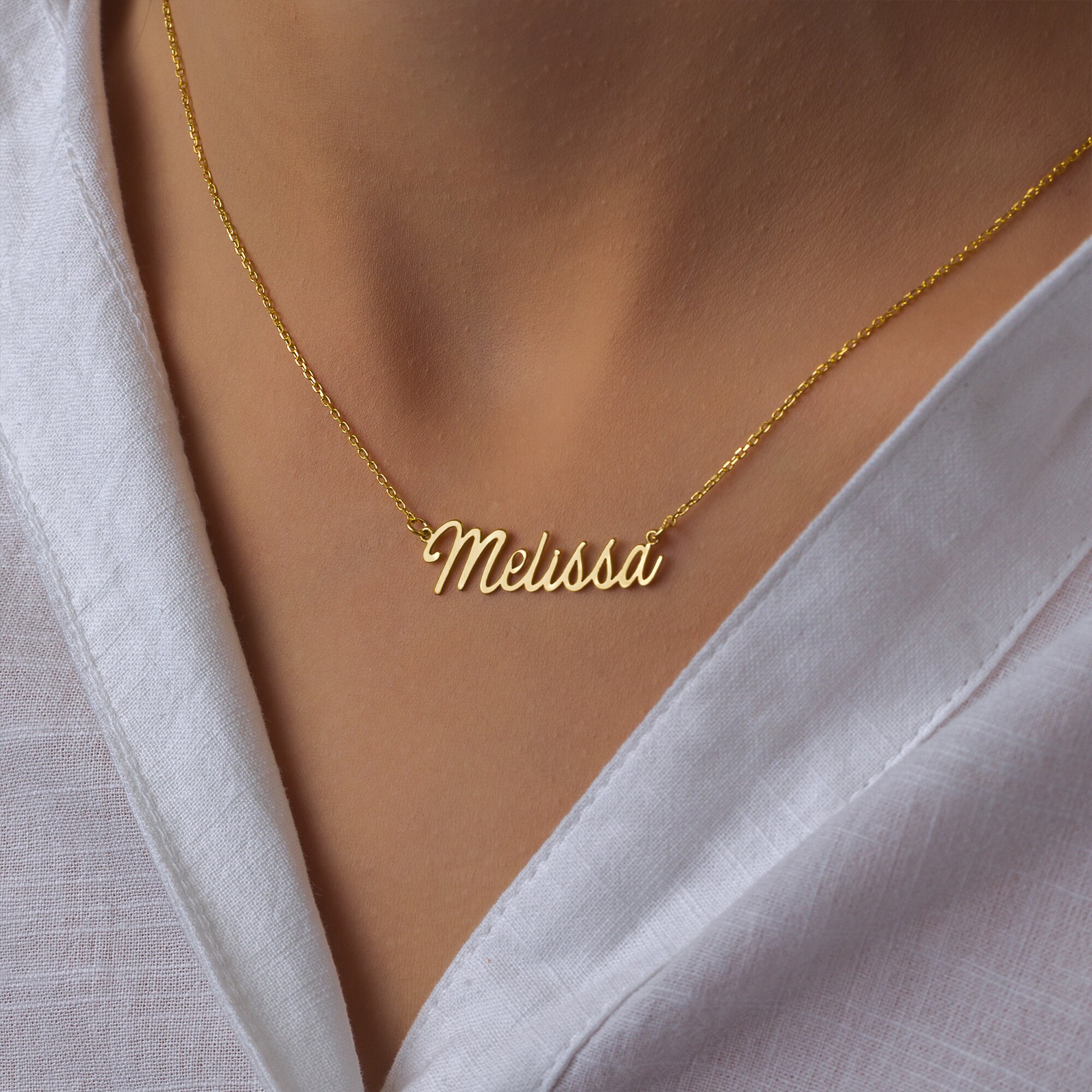 Signature Name Necklace Silver Name Necklace Personalized - Etsy