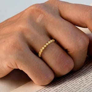 Losange Birthstone Ring • Round Trendy Stackable Ring • Anniversary ...