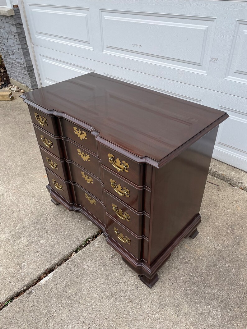 Ethan Allen Georgian Court Chippendale Style Block Front Chest - Etsy