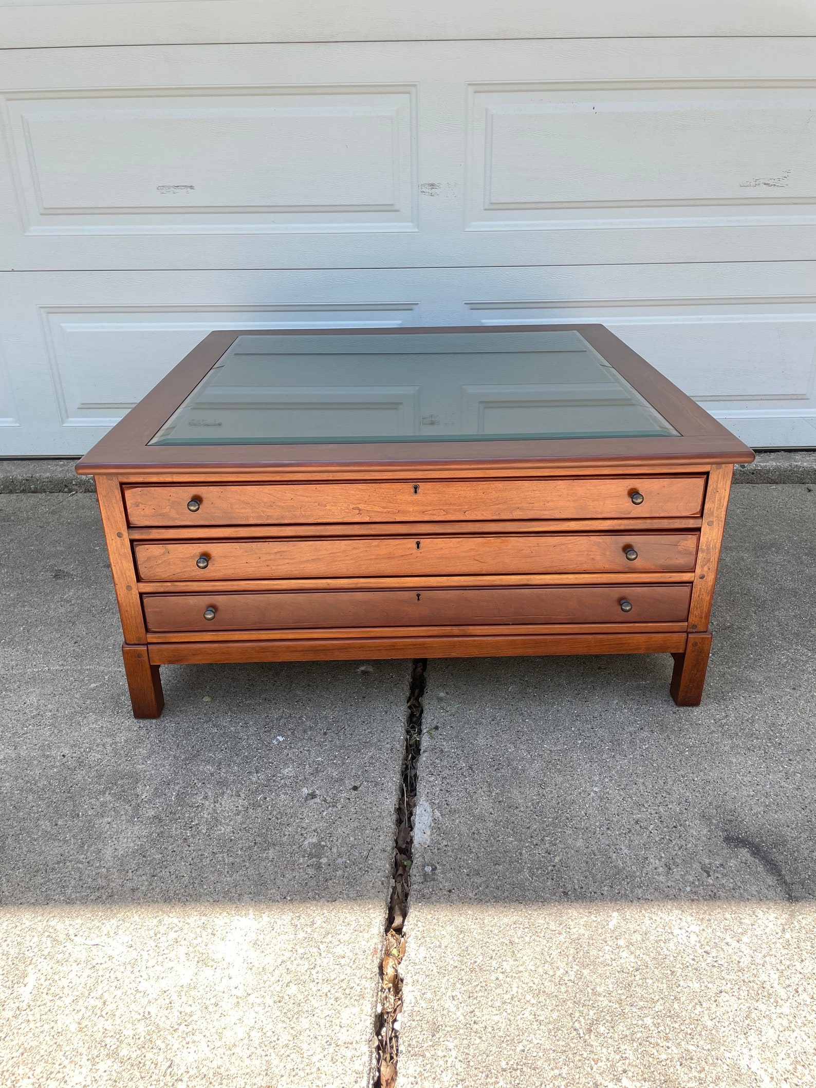 Bob Timberlake Lexington Solid Cherry Square Glass Top Coffee Table - Etsy