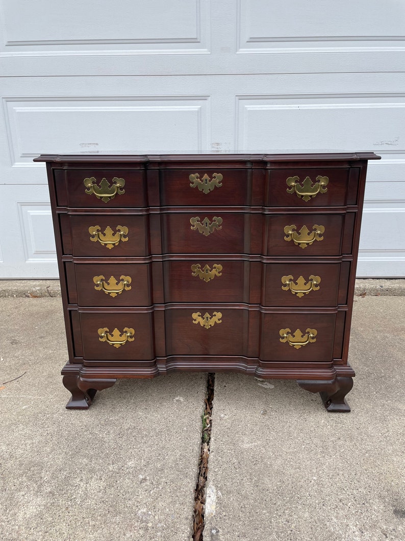 Ethan Allen Georgian Court Chippendale Style Block Front Chest - Etsy