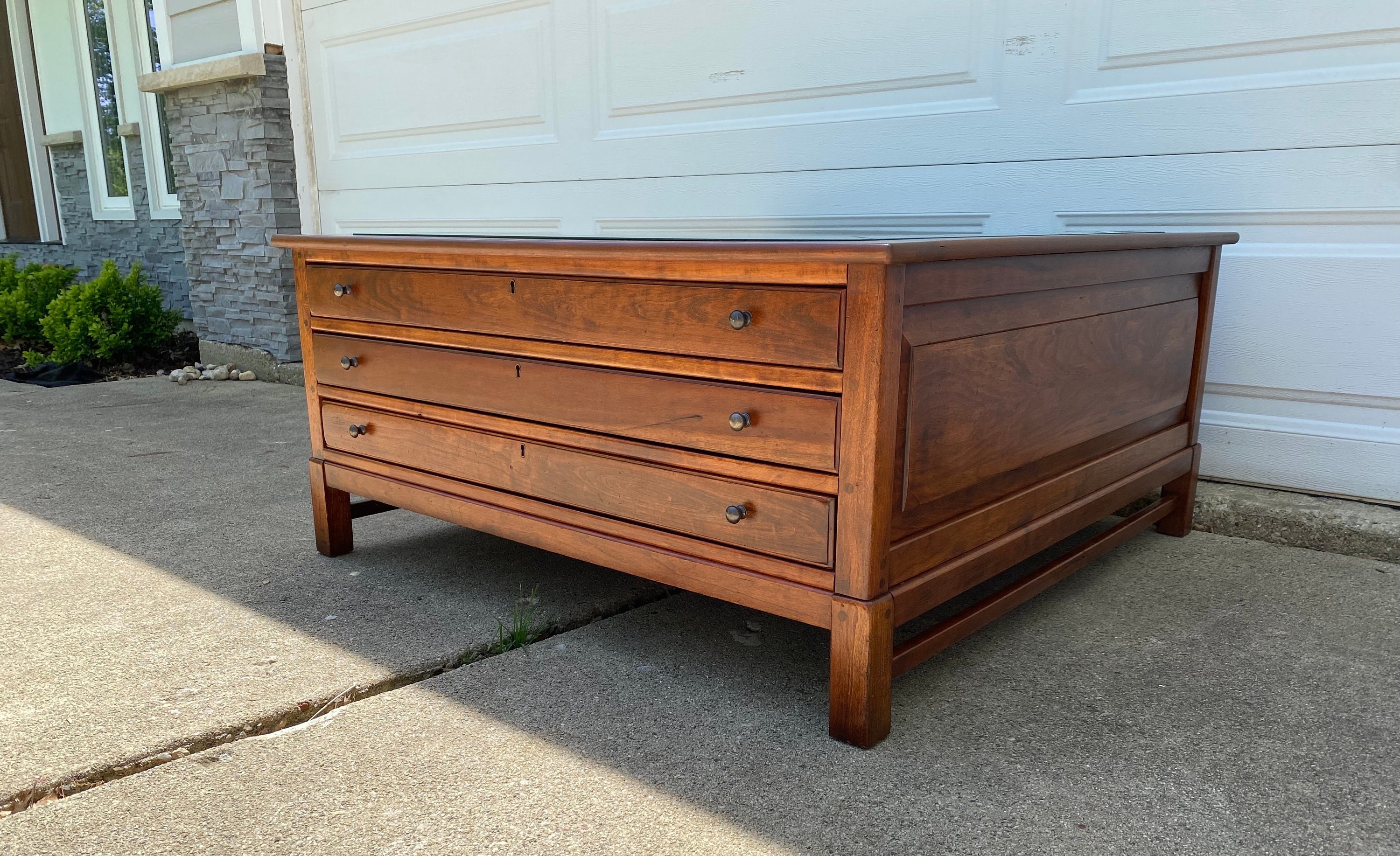 Bob Timberlake Lexington Solid Cherry Square Glass Top Coffee Table - Etsy