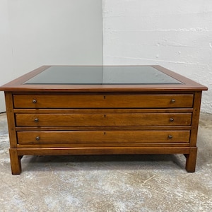 Bob Timberlake Lexington Solid Cherry Square Glass Top Coffee Table - Etsy