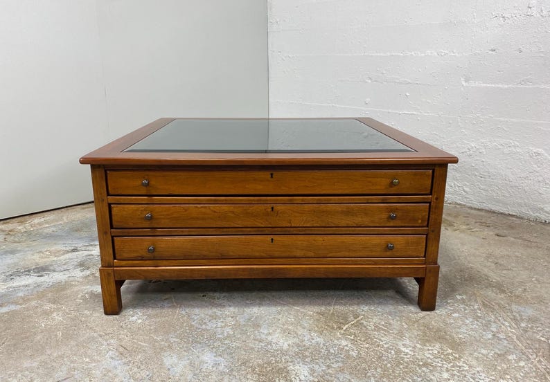 Bob Timberlake Lexington Solid Cherry Square Glass Top Coffee Table - Etsy