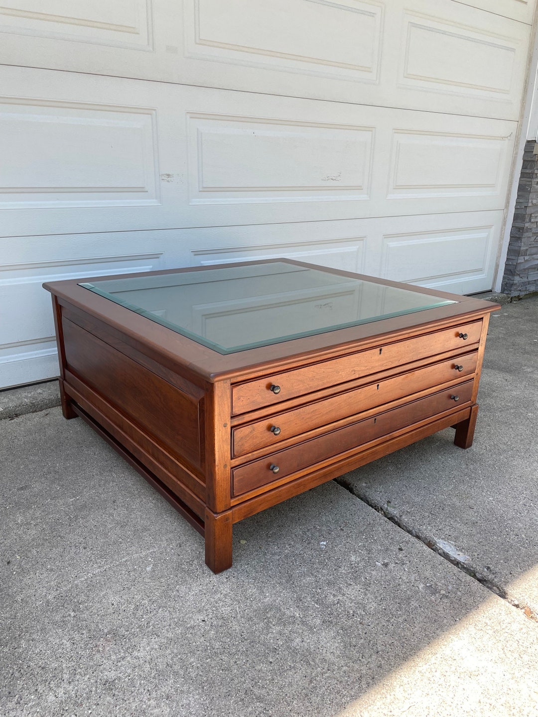 Bob Timberlake Lexington Solid Cherry Square Glass Top Coffee Table - Etsy