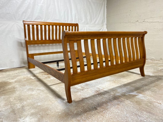 Keller Furniture Co. Queen Size Oak Mission Style Sleigh Bed Etsy