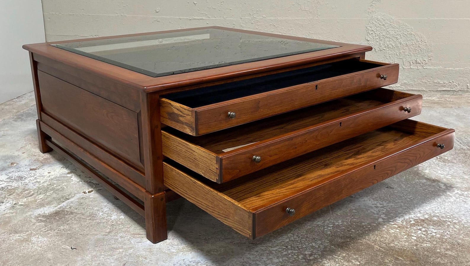 Bob Timberlake Lexington Solid Cherry Square Glass Top Coffee Table - Etsy