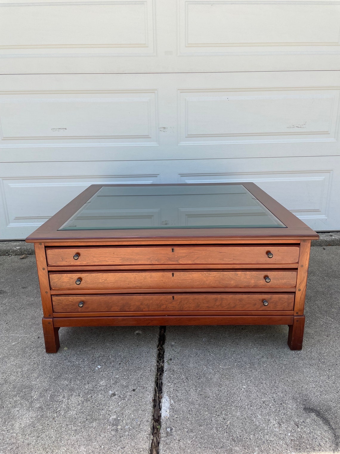 Bob Timberlake Lexington Solid Cherry Square Glass Top Coffee Table - Etsy
