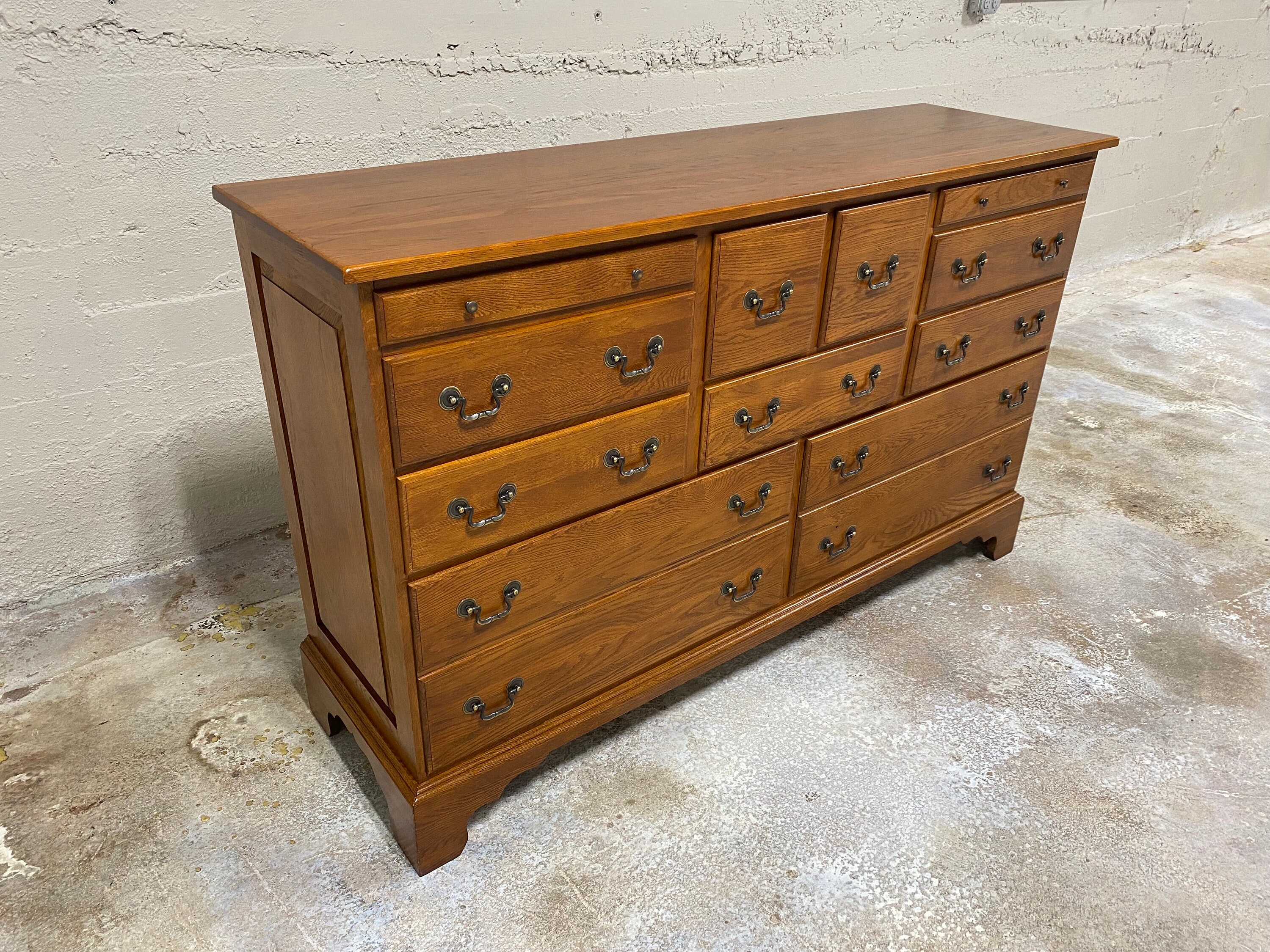 Keller Furniture Co Solid Oak Dresser Etsy