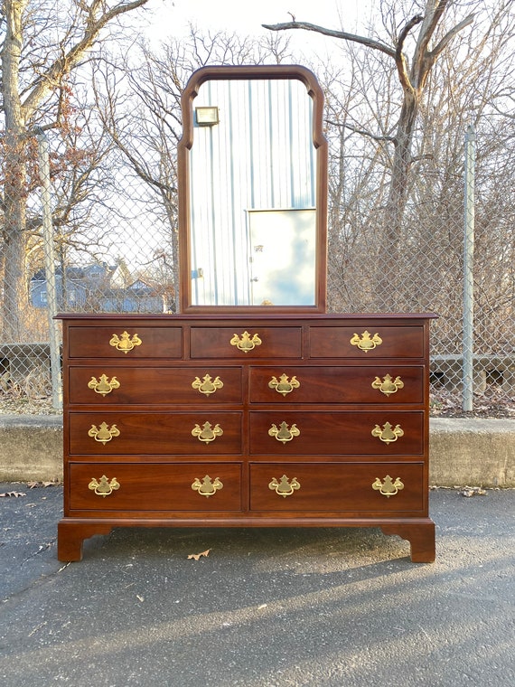 Stickley Furniture Solid Cherry Chippendale Style Dresser With Mirror Etsy Canada