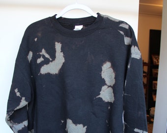 Black and Gold Two-toned Crewneck, Black and Gold Sweatshirt, Black and ...