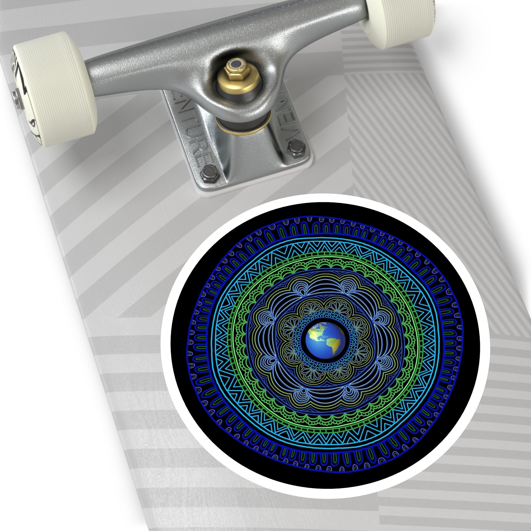 World Earth Emoji Inspired Blue Green Black Round Stickers ...