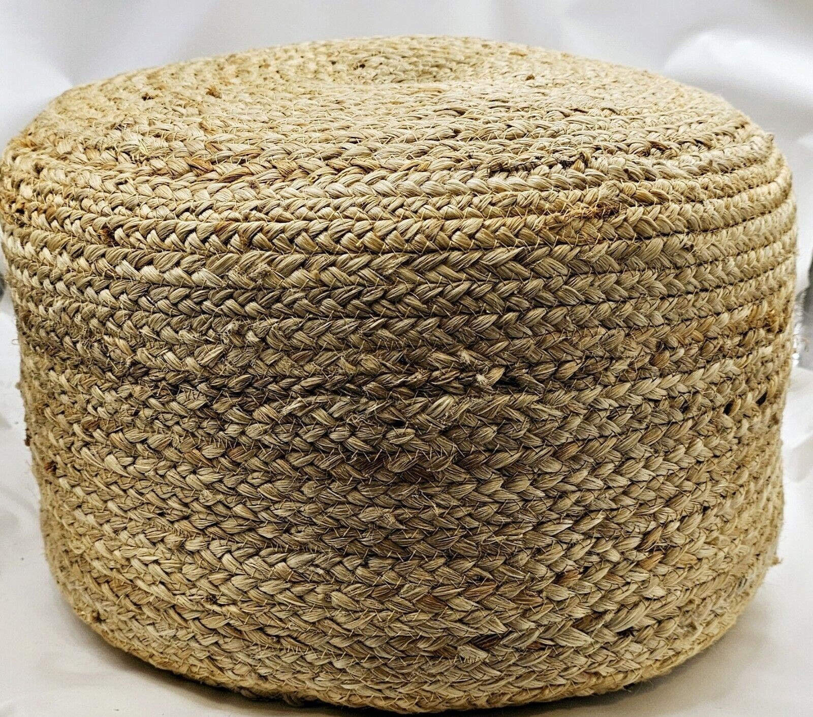Natural Braided Jute Pouf Round Ottoman Boho Moraccan Home Decor - Etsy