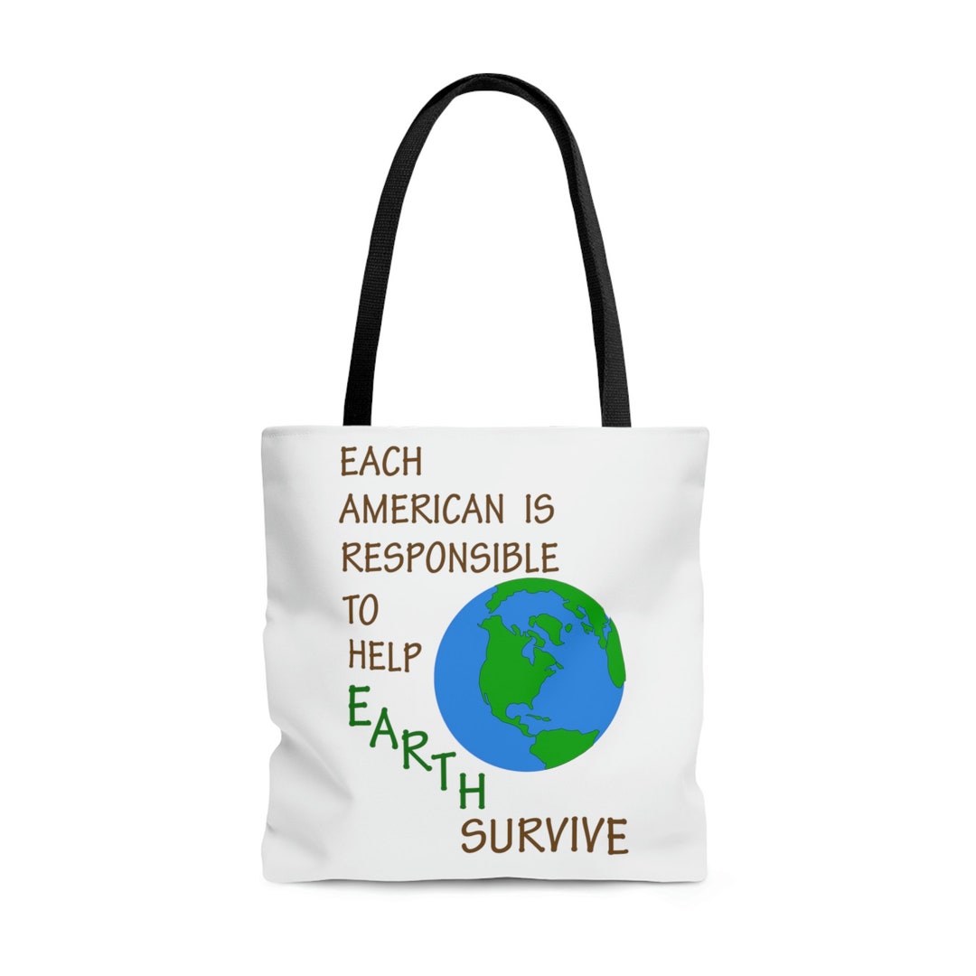 Americans Save Earth, Protect Earth Eco Systems, Polyester Shopping Bag ...