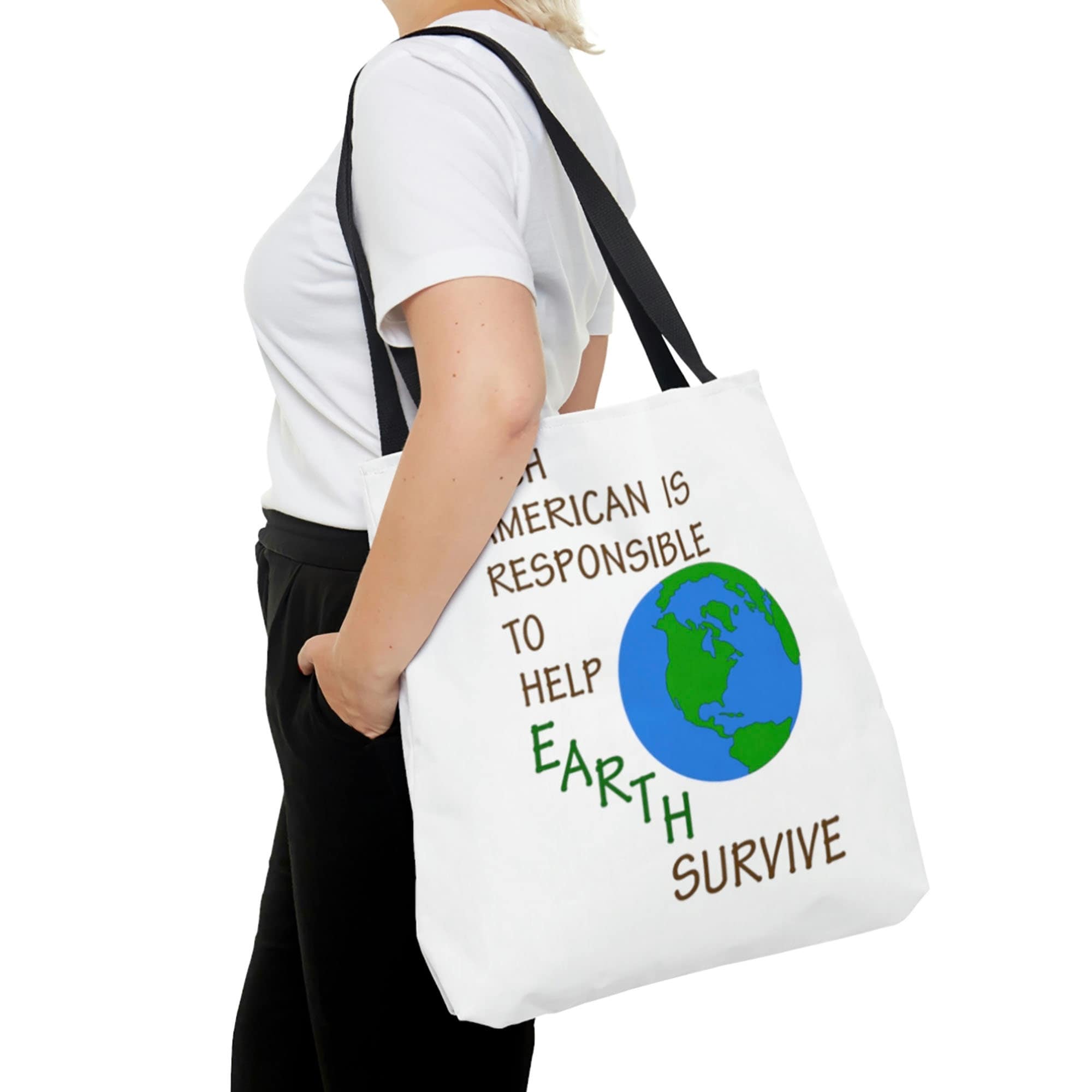 Americans Save Earth, Protect Earth Eco Systems, Polyester Shopping Bag ...