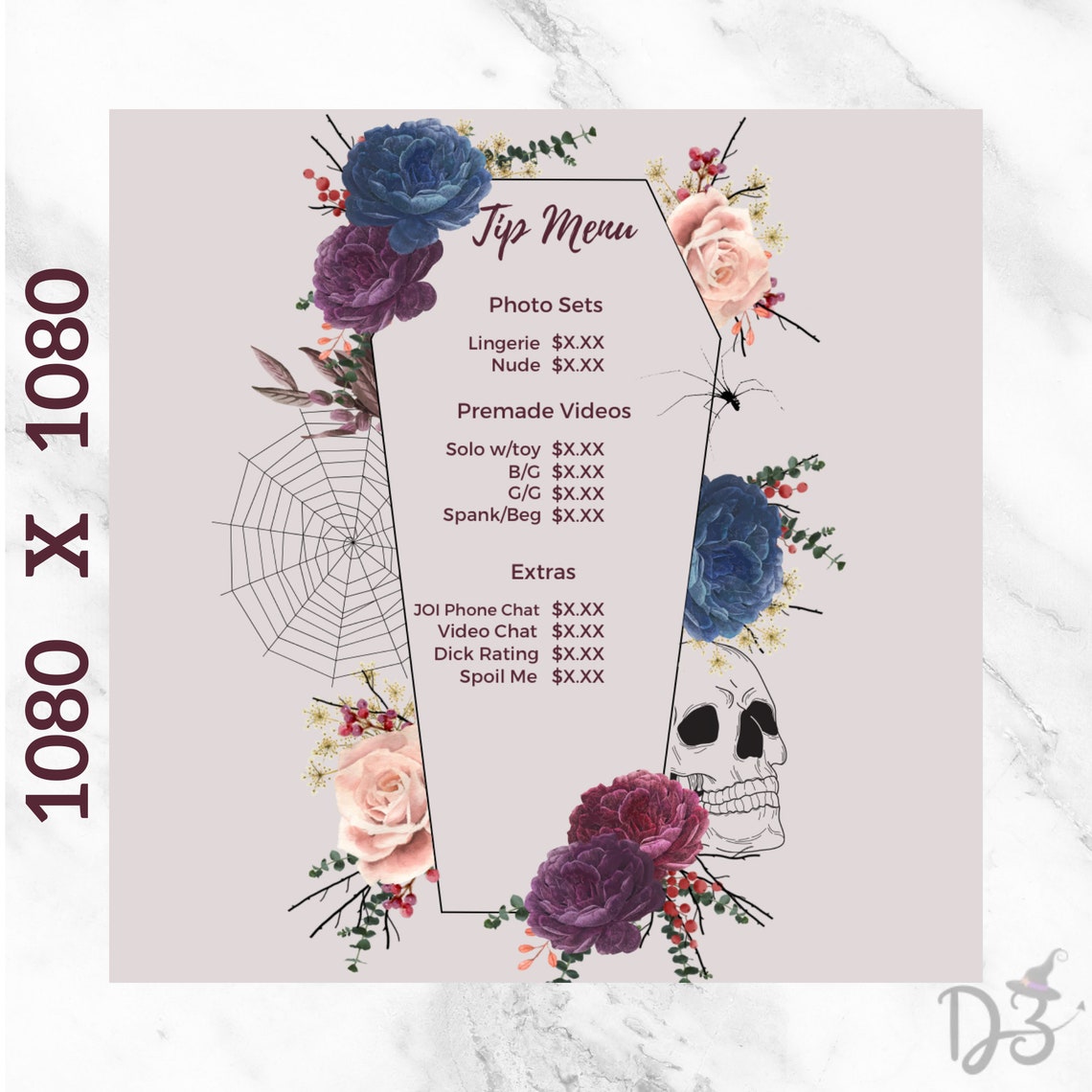 Onlyfans Tipping Menu Editable Template | Witchy Onlyfans Menu, Canva ...