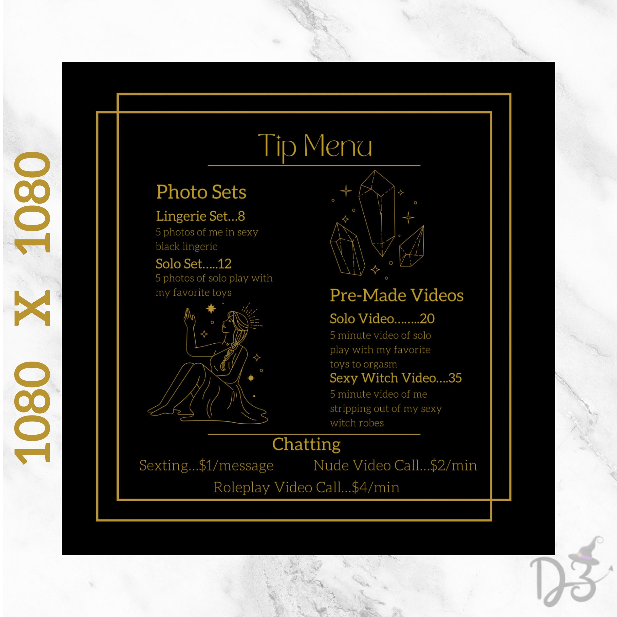 Onlyfans Tipping Menu Editable Template Witchy Onlyfans Menu, Canva ...