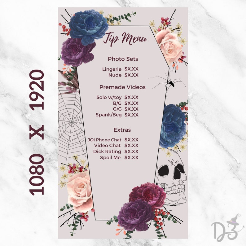Onlyfans Tipping Menu Editable Template | Witchy Onlyfans Menu, Canva ...