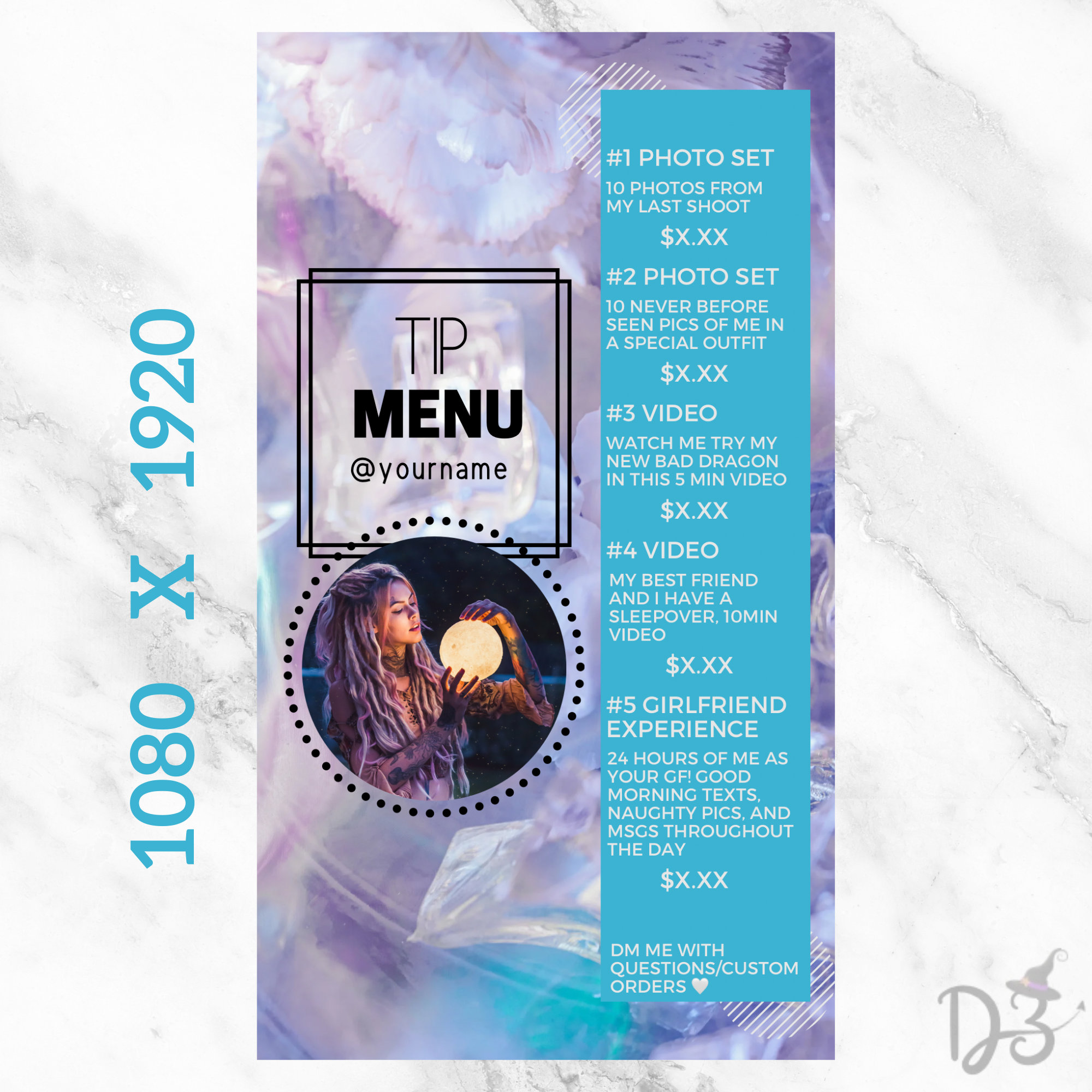 Onlyfans Tipping Menu Editable Template Witchy Onlyfans Menu, Canva ...