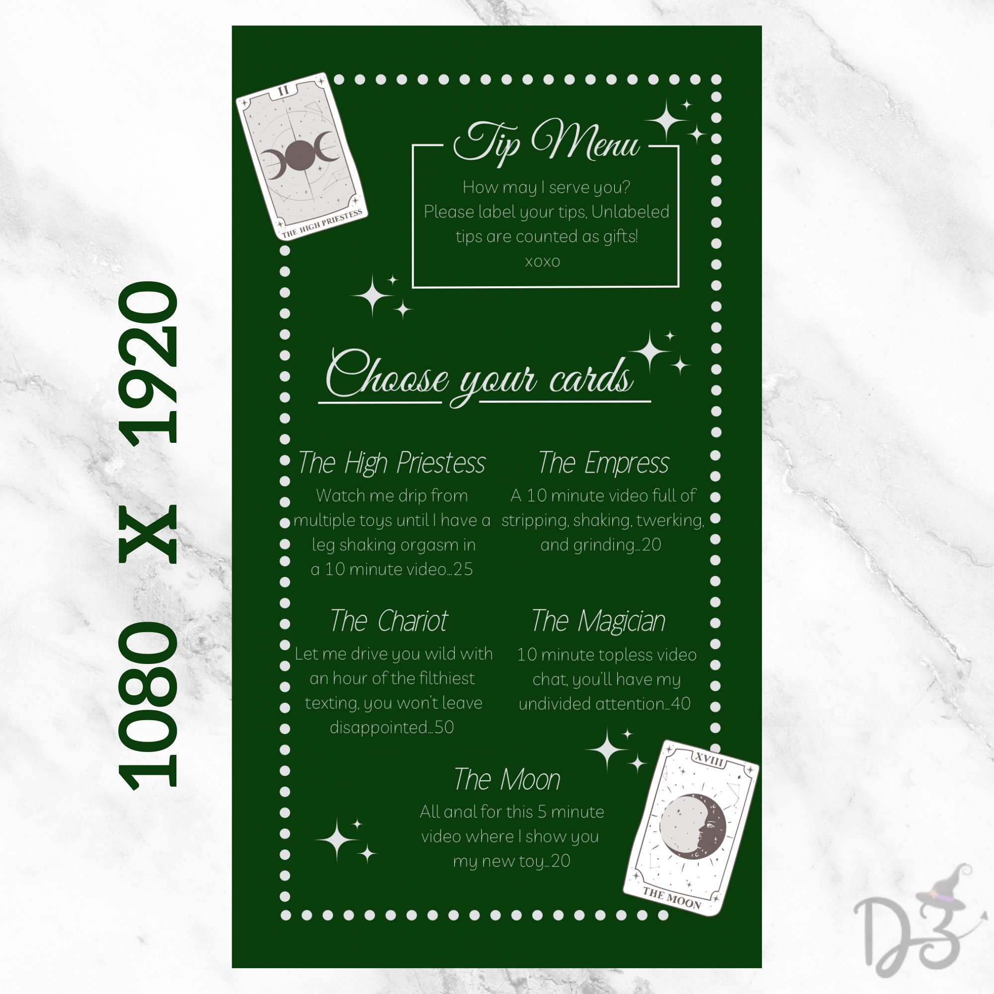 Onlyfans Tipping Menu Editable Template | Witchy Onlyfans Menu, Canva ...