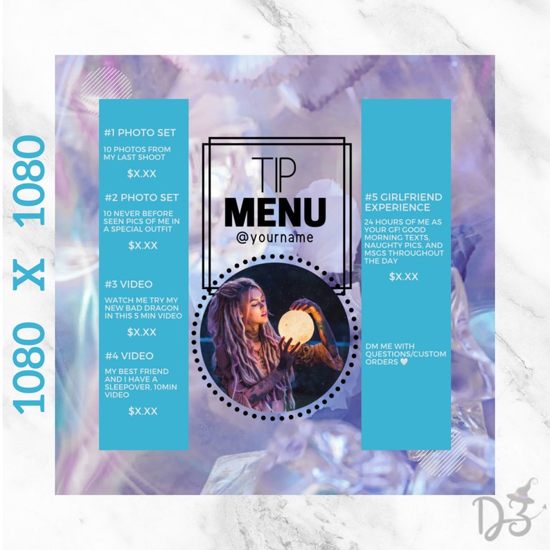 Onlyfans Tipping Menu Editable Template Witchy Onlyfans Menu, Canva ...