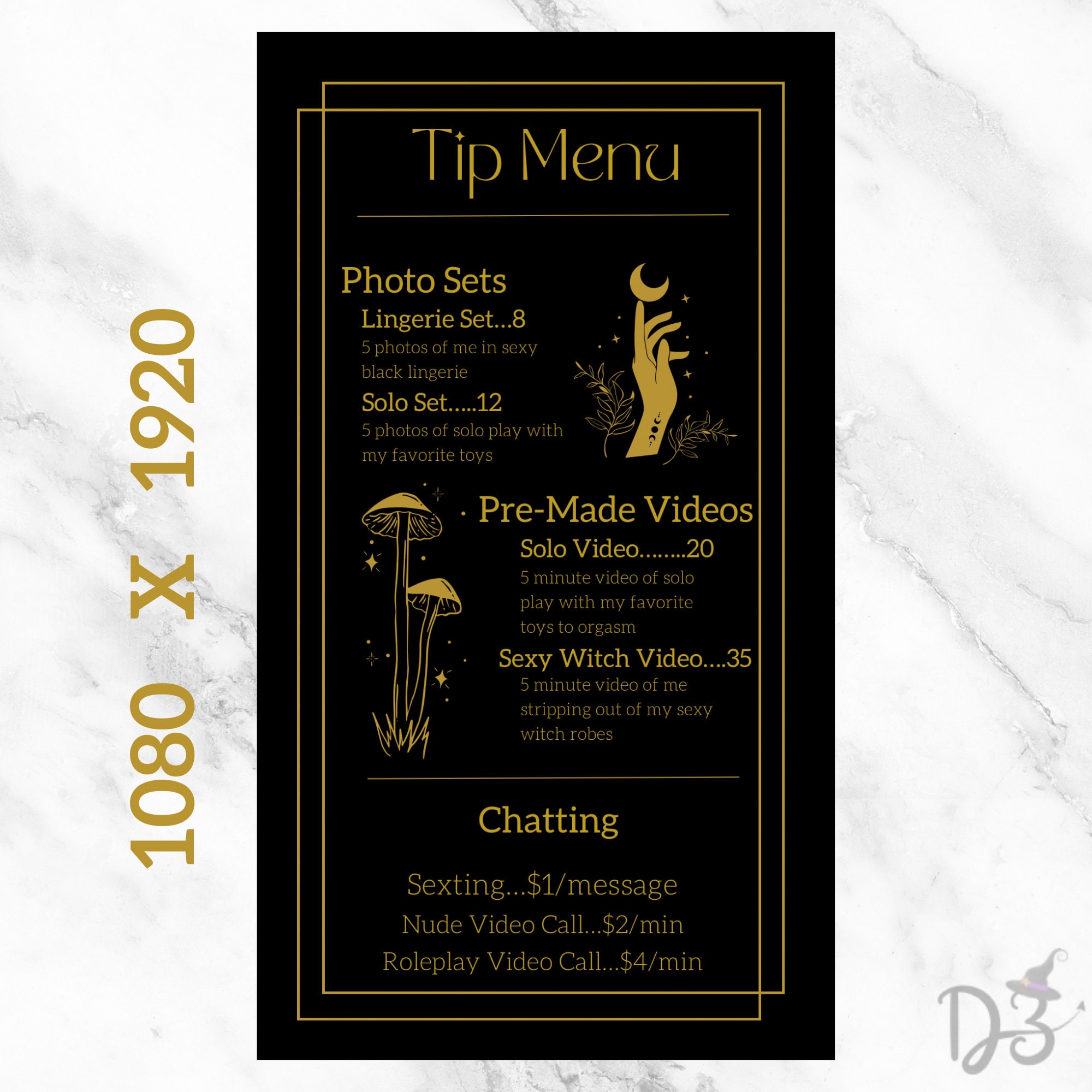 Onlyfans Tipping Menu Editable Template Witchy Onlyfans Menu, Canva ...