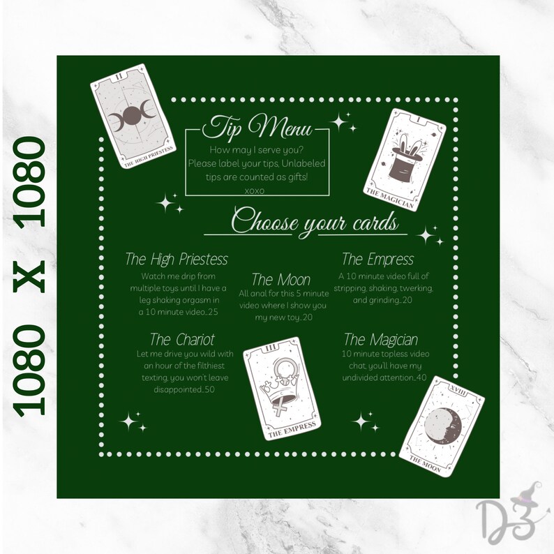 Onlyfans Tipping Menu Editable Template | Witchy Onlyfans Menu, Canva ...