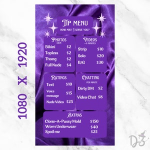 Onlyfans Tipping Menu Editable Template | Witchy Onlyfans Menu, Canva ...