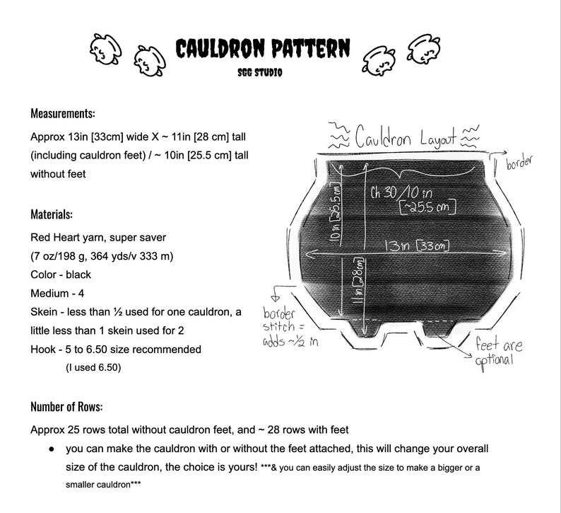 Crochet Cauldron Pattern - 1st Crochet Pattern - Etsy