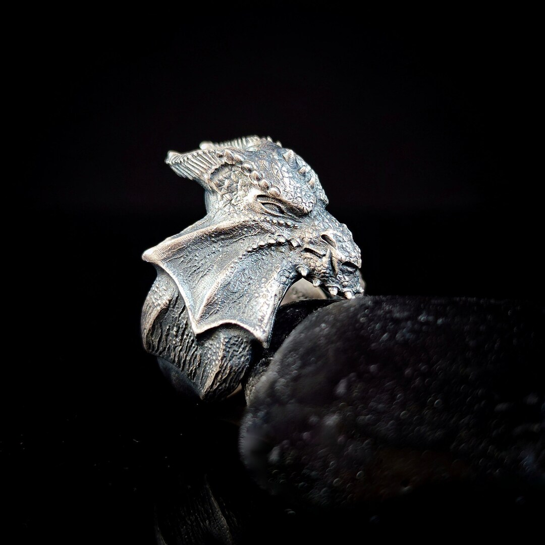 925 Sterling Silver Dragon Ring for Men, Chinese Mythology Inspired ...