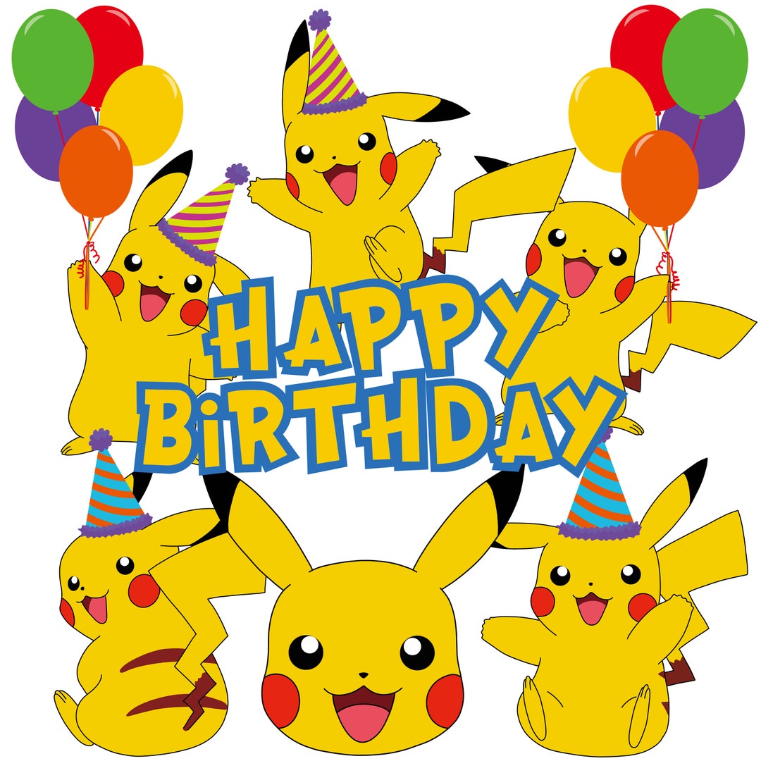 Pikachu Birthday Party Theme PNG Files - Etsy