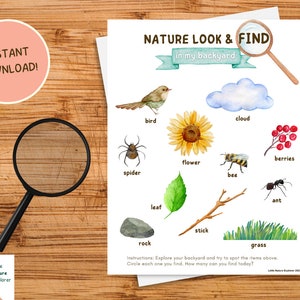 Printable Nature Scavenger Hunt - Look and Find in Nature - Backyard ...