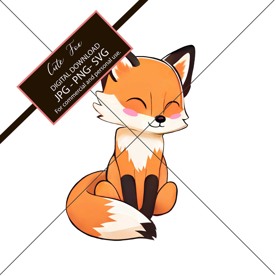 Cute Fox Clip Art, Cricut SVG File, Sticker Digital Download - Etsy
