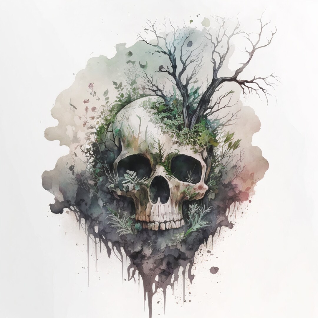 Nature Skull - AI Generated Wall Art - Etsy
