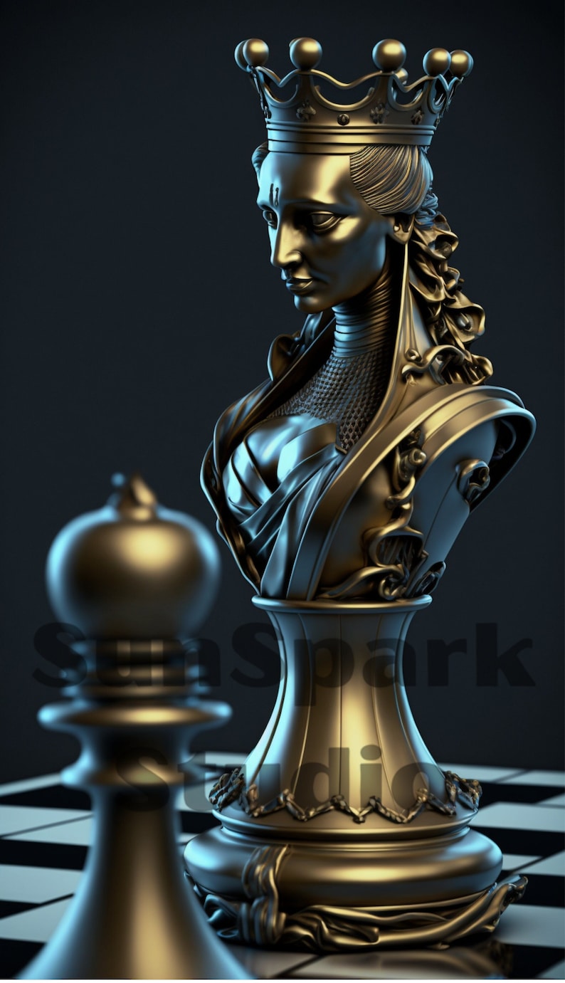 Queen Chess Piece Printable UNIQUE Original Artwork Digital Download ...