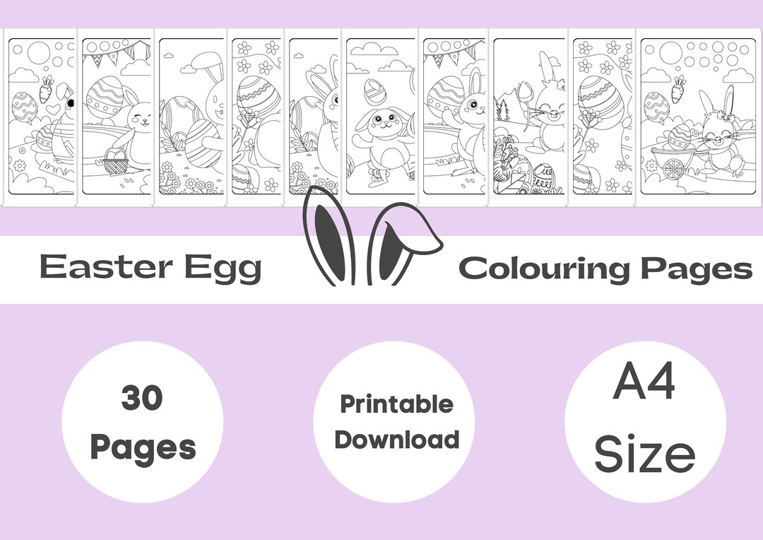 30 Easter Coloring Pages Printable Bunny, Egg, Flower Designs for Kids ...