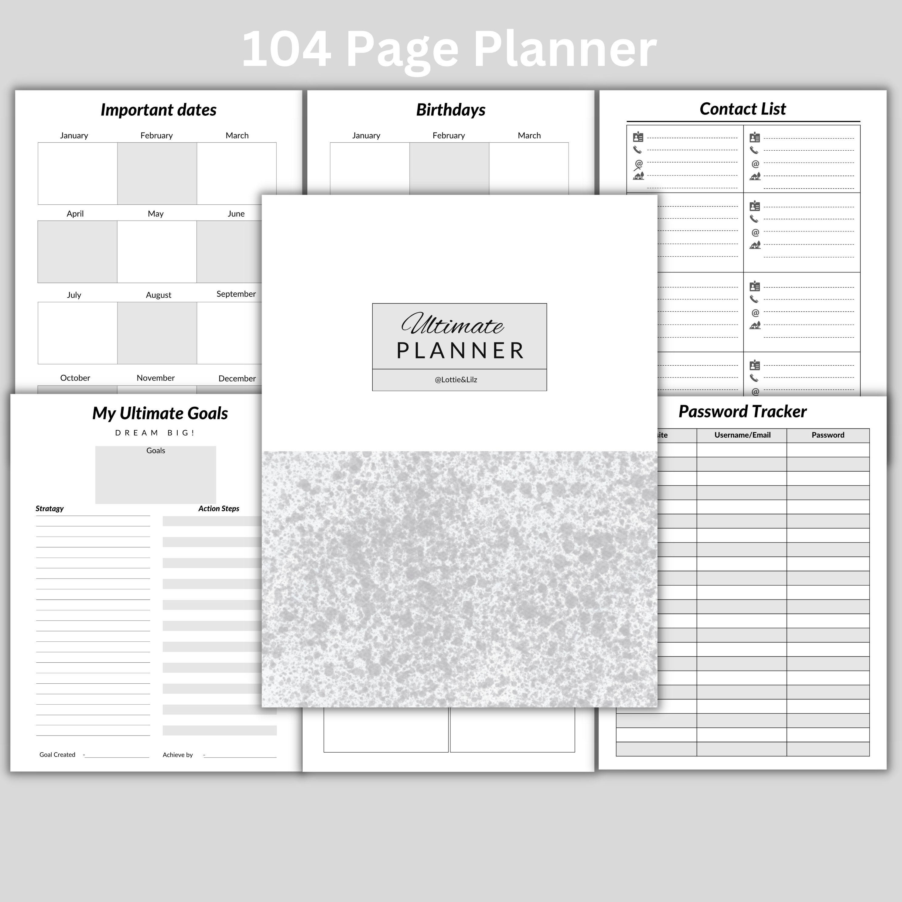 2024 Planner, UNDATED 2024 Printable Planner, Daily, Weekly, Monthly ...