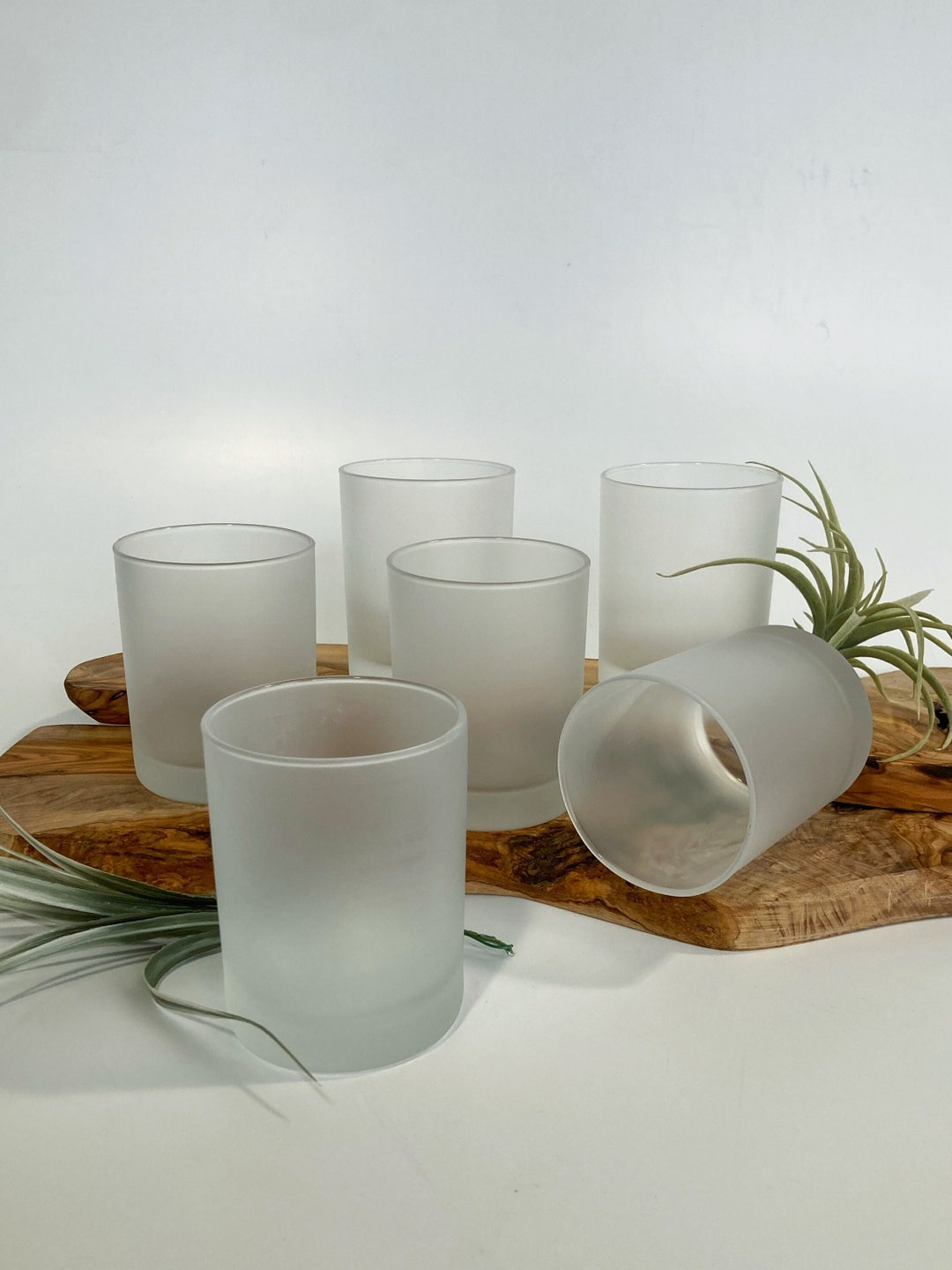 Set of 6 Frosted Glass Candle Tumblers Arc 53232/libbey 918CD - Etsy