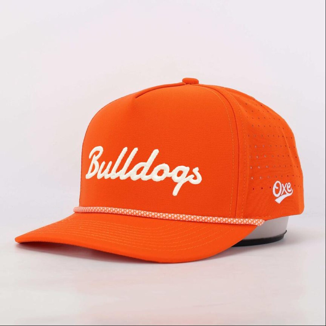 BULLDOGS Custom Performance Rope Hat - Orange Hat - Etsy