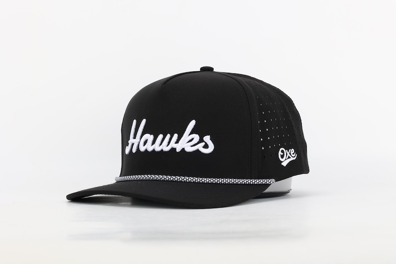 HAWKS Custom Performance Rope Hat Black With Black & White Rope - Etsy