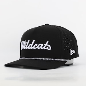 WILDCATS Custom Performance Rope Hat - Black With Black & White Rope - Etsy