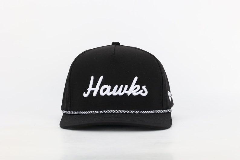 HAWKS Custom Performance Rope Hat Black With Black & White Rope - Etsy